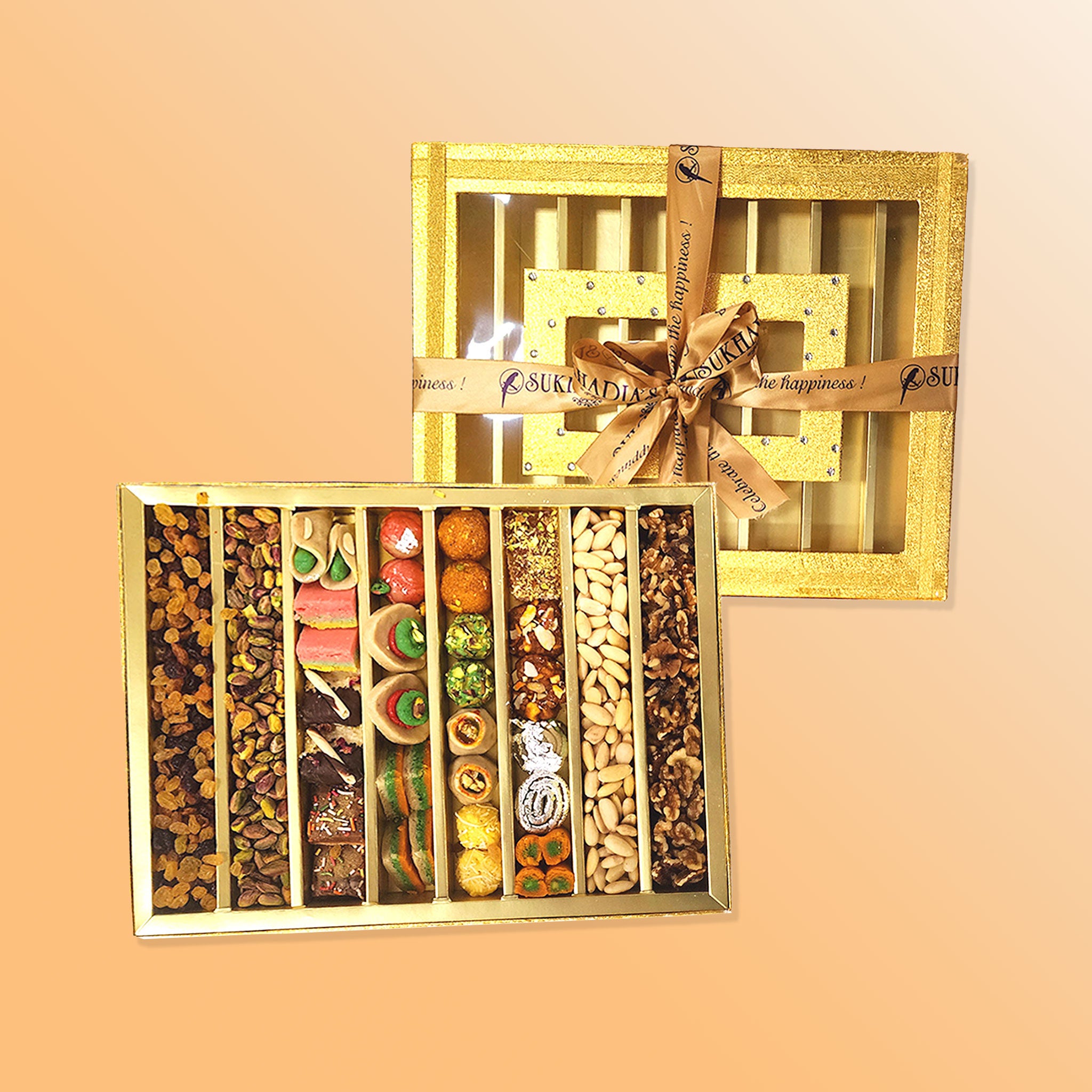 Golden Sweets & Dry Fruits Assortment - Luxury Gift Assortments ...