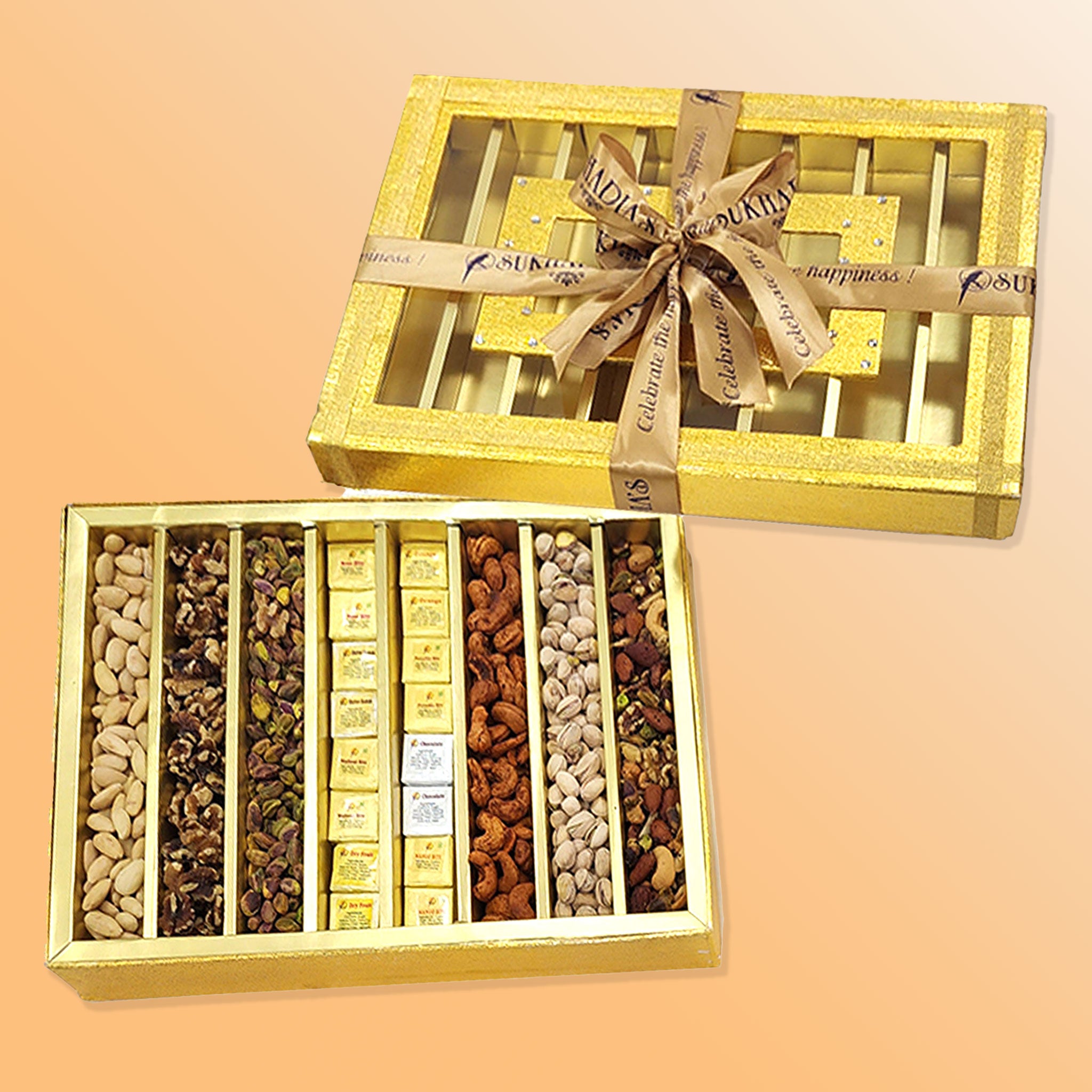 Golden Bites & Dry Fruits Assortment - Luxury Gift Assortments – Sukhadia's