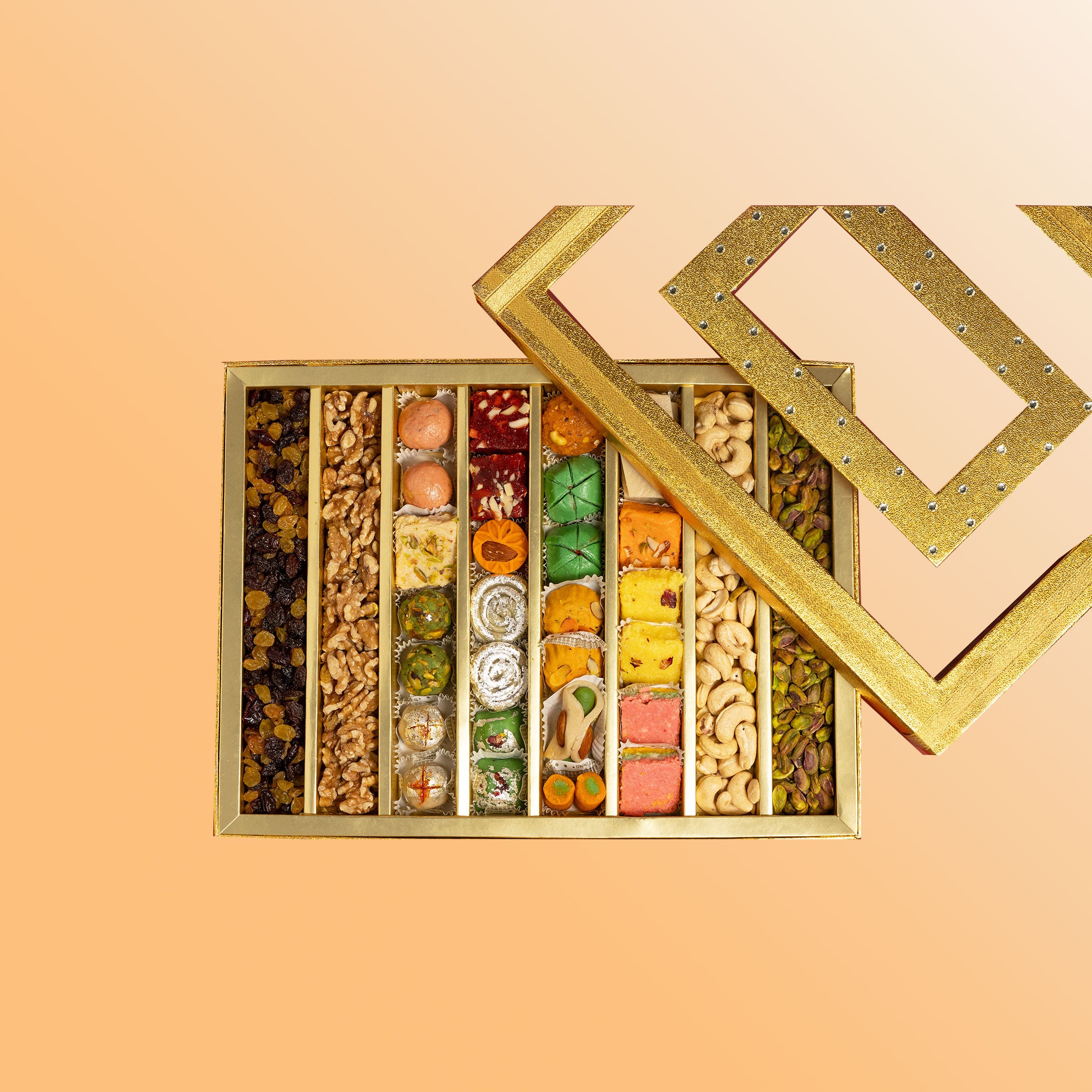 Golden Sweets & Dry Fruits Assortment - Luxury Gift Assortments ...